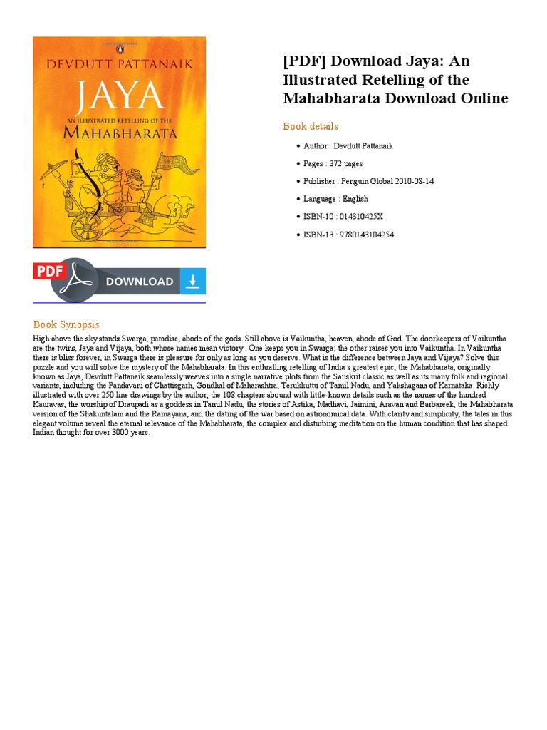 (PDF) Download Jaya: An Illustrated Retelling of The Mahabharata ...