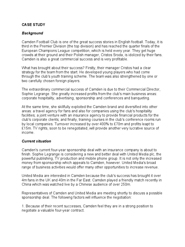 Background: Case Study | PDF | Negotiation | Business