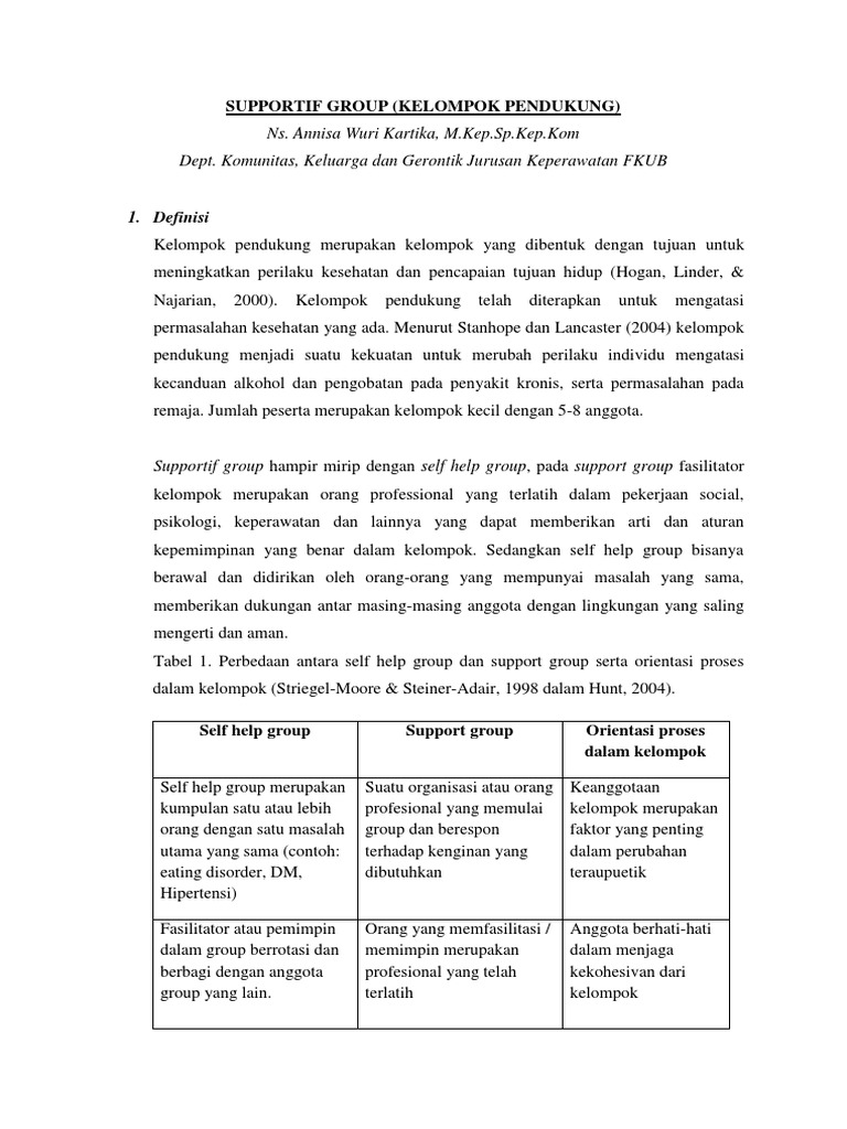 Sop Pembentukan Support Group | PDF