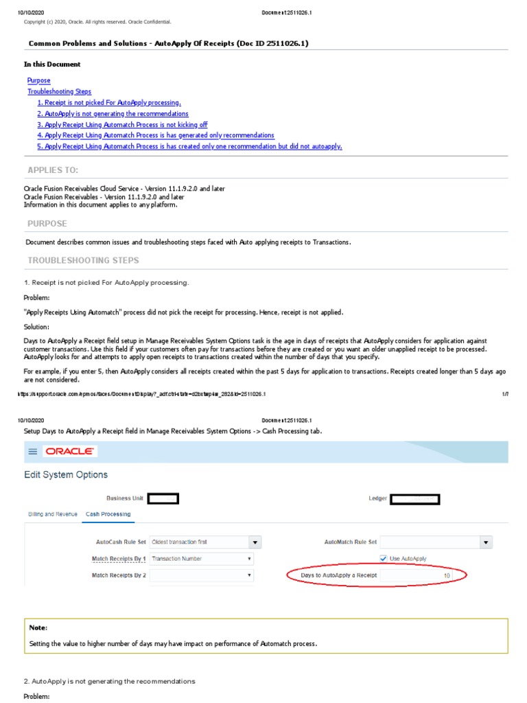 Common Problems and Solutions - AutoApply of Receipts | PDF | Receipt ...