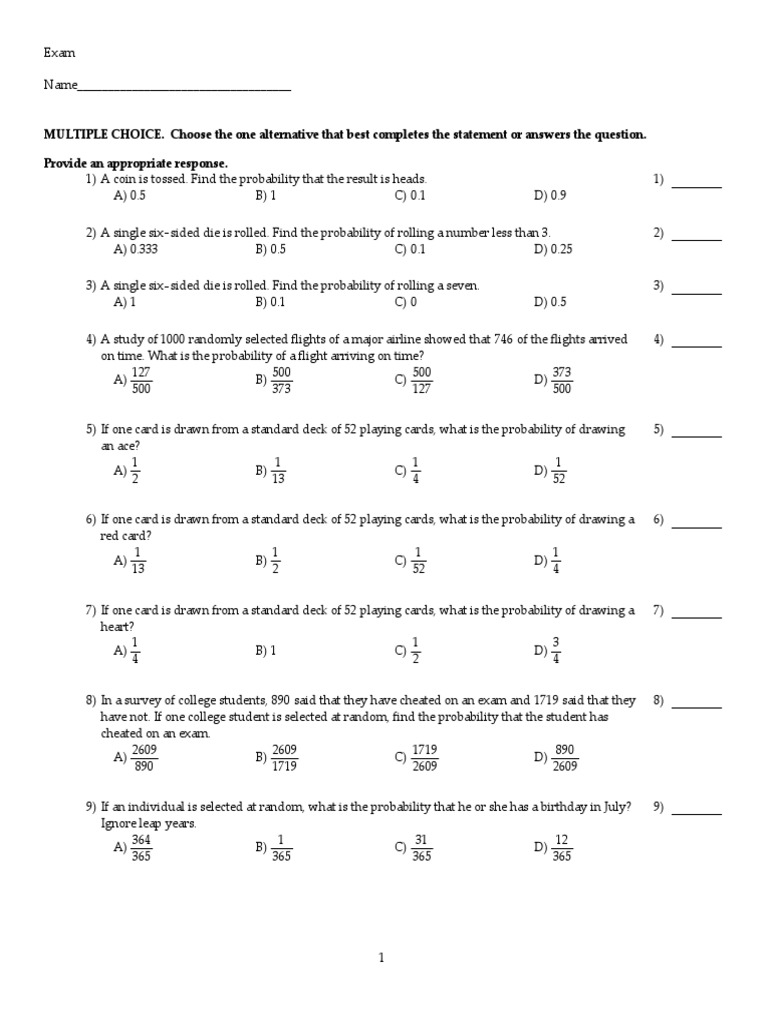 MULTIPLE CHOICE. Choose The One Alternative That Best Completes The ...