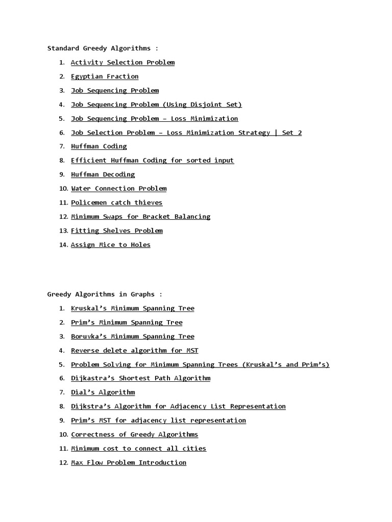 Standard Greedy Algorithms | PDF | Algorithms And Data Structures ... Standard Greedy Algorithms | PDF | Algorithms And Data Structures ...