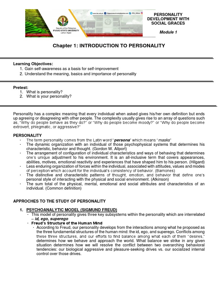 Chapter 1: Introduction To Personality: Personality Development With ...