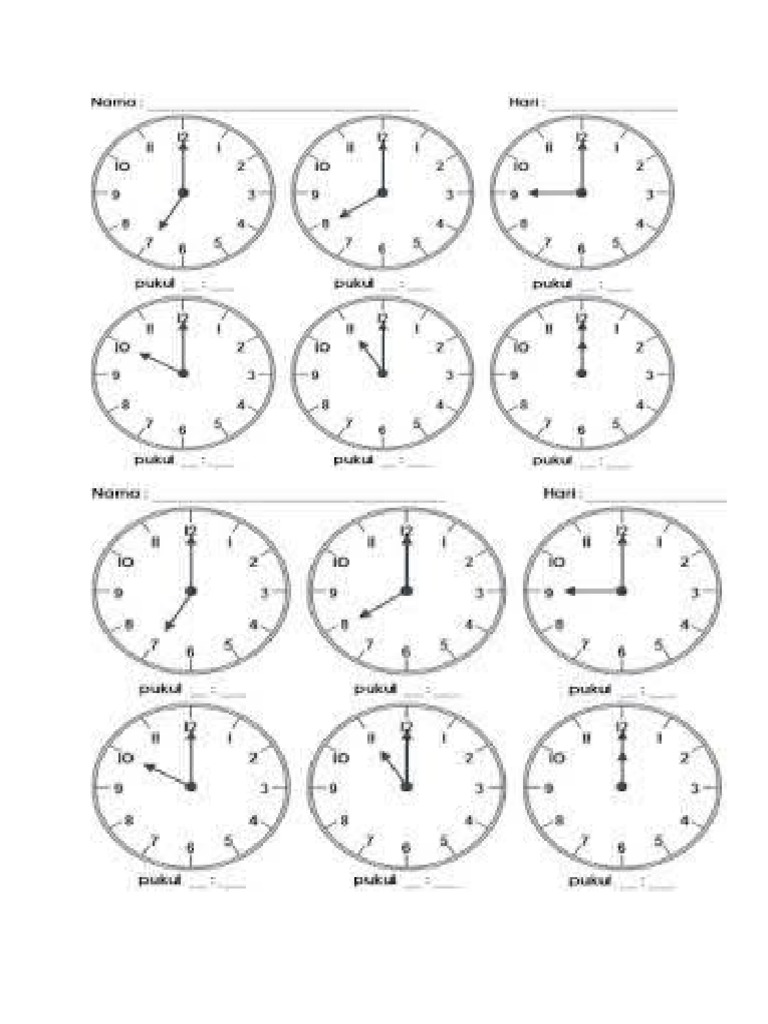 Lembaran Kerja Jam | PDF