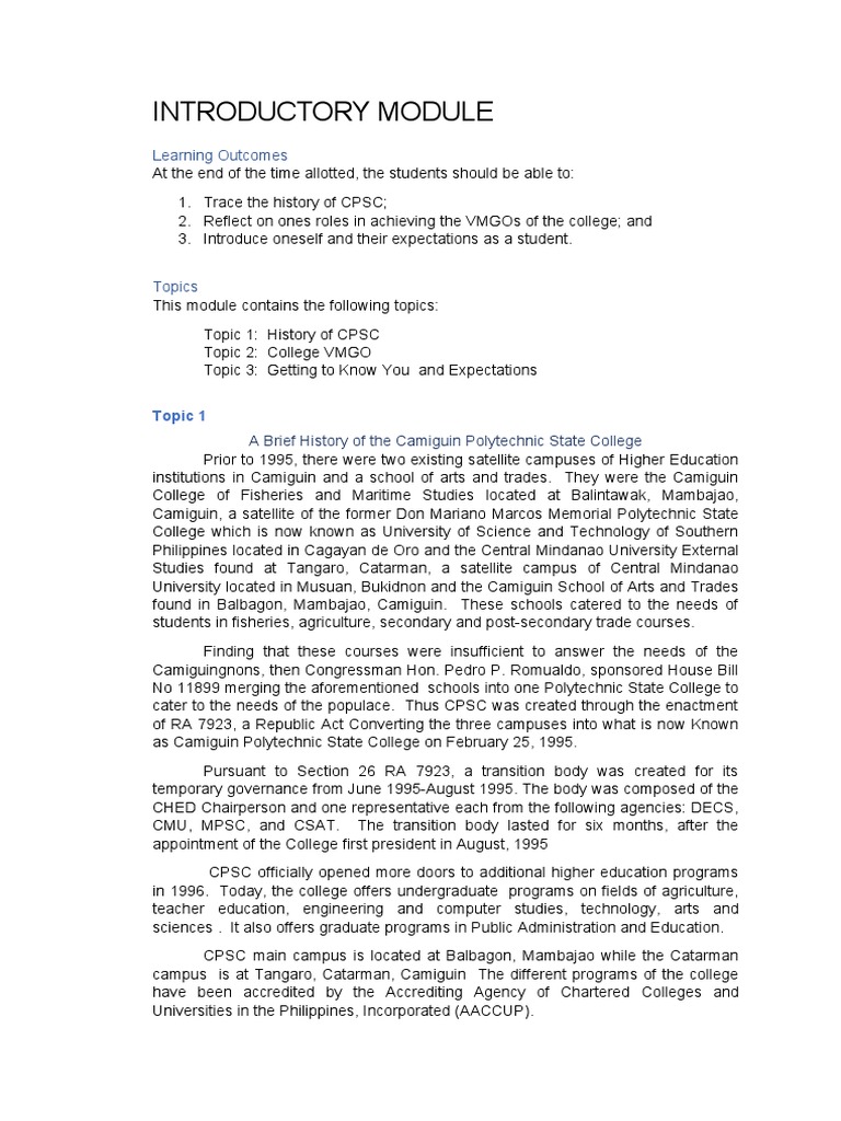 Introductory Module | PDF | College | Higher Education