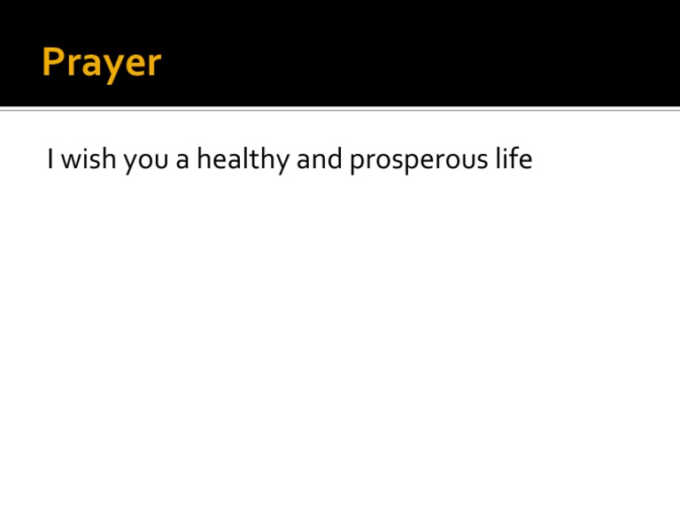 Healthy and Prosperous Life Prayer | PDF