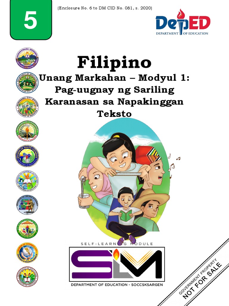 Enclosure No. 6 To DM CID No. 081 S. 2020 Sample Module in Filipino 5 Module 1 | PDF