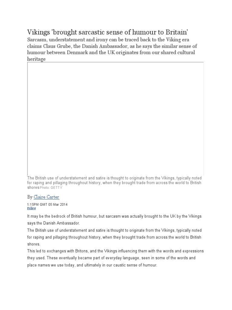 British Sarcasm Comes From The Vikings | PDF | Vikings | Irony