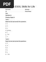 ESOL - Entry 3 - Writing Candidate Paper - Practice Paper C 2 | PDF ...