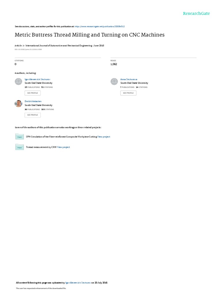 Metric Buttress Thread Milling and Turning On CNC | PDF | Machining ...