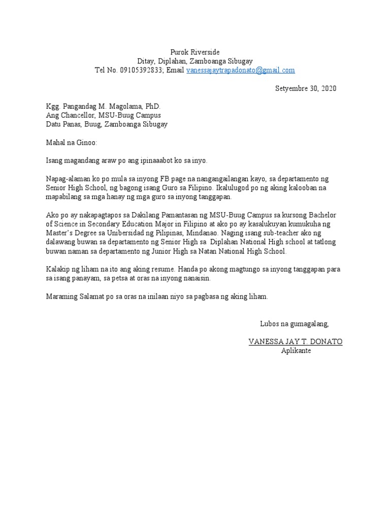 Liham Aplikasyon | PDF