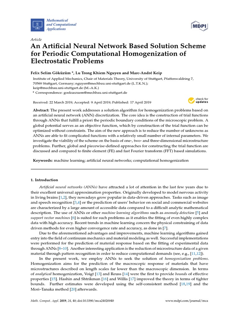 An Artificial Neural Network Based Solution Scheme For Periodic Computational Homogenization of ...