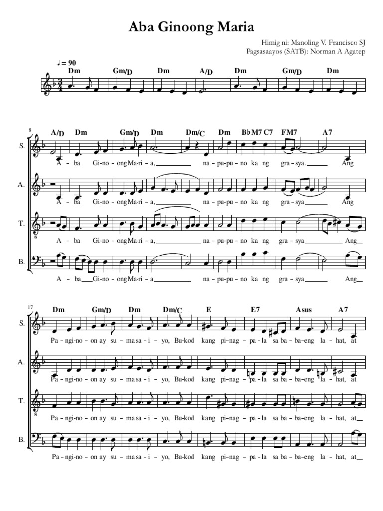 Aba Ginoong Maria Manoling Francisco PDF | PDF