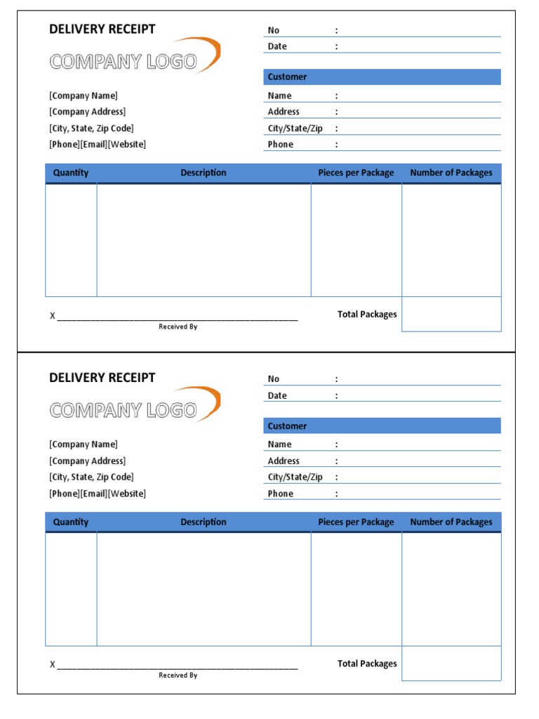 Delivery Receipt Template Sample | PDF