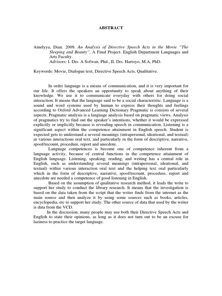 Directive Speech | PDF | Narrative | Speech