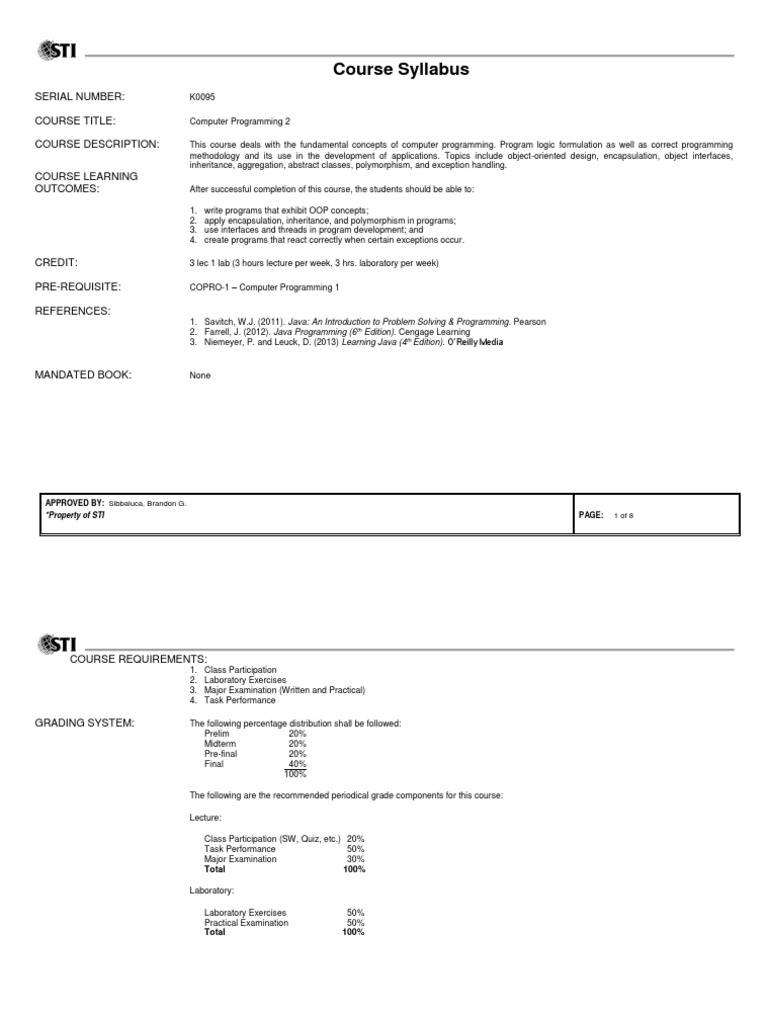 Course Syllabus: Serial Number: Course Title: Course Description | PDF ...