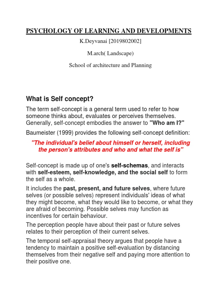 Understanding the Development of Self-Concept from Childhood to ...