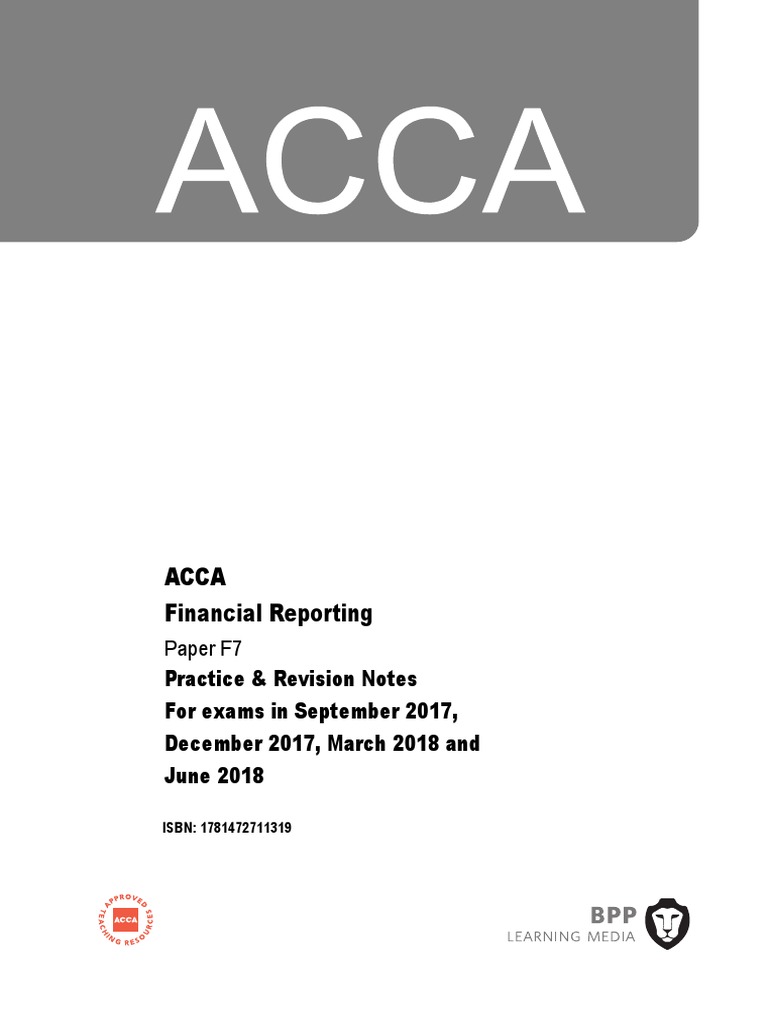 ACCA F7 Financial Reporting Revision Notes 2017 PDF | PDF | Historical ...