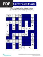 Math Crossword PDF | PDF