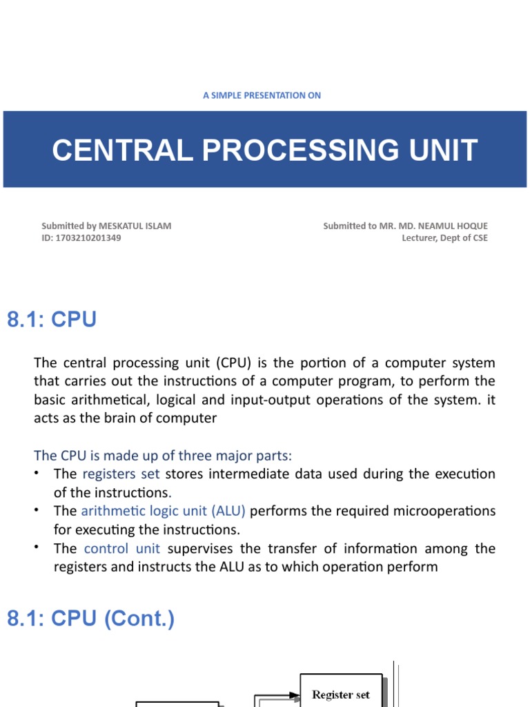 Computer Organization Chapter 8 Short Note | PDF | Central Processing ...