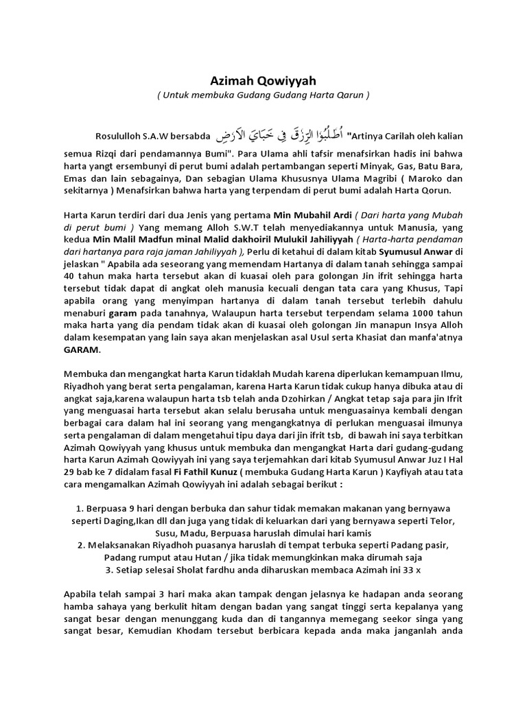 Azimah Qowiyyah | PDF