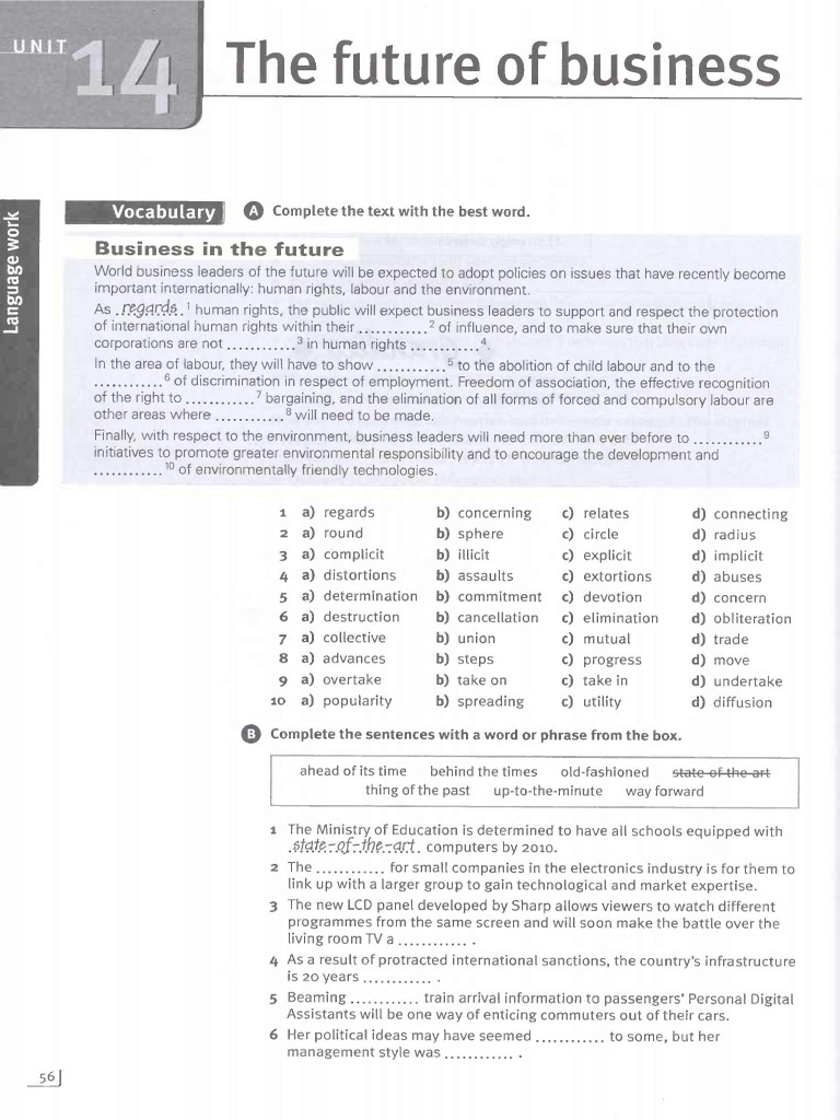 New Market Leader Upper-Intermediate U14 The Future of Work | PDF