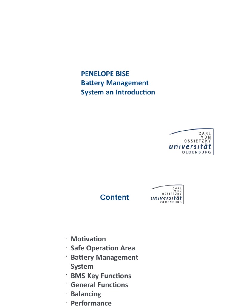 Penelope Bise Battery Management System An Introduction | PDF | Lithium ...