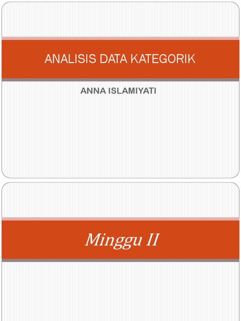 Analisis Data Kategorik dan Statistik | PDF | Pengembangan Diri ...