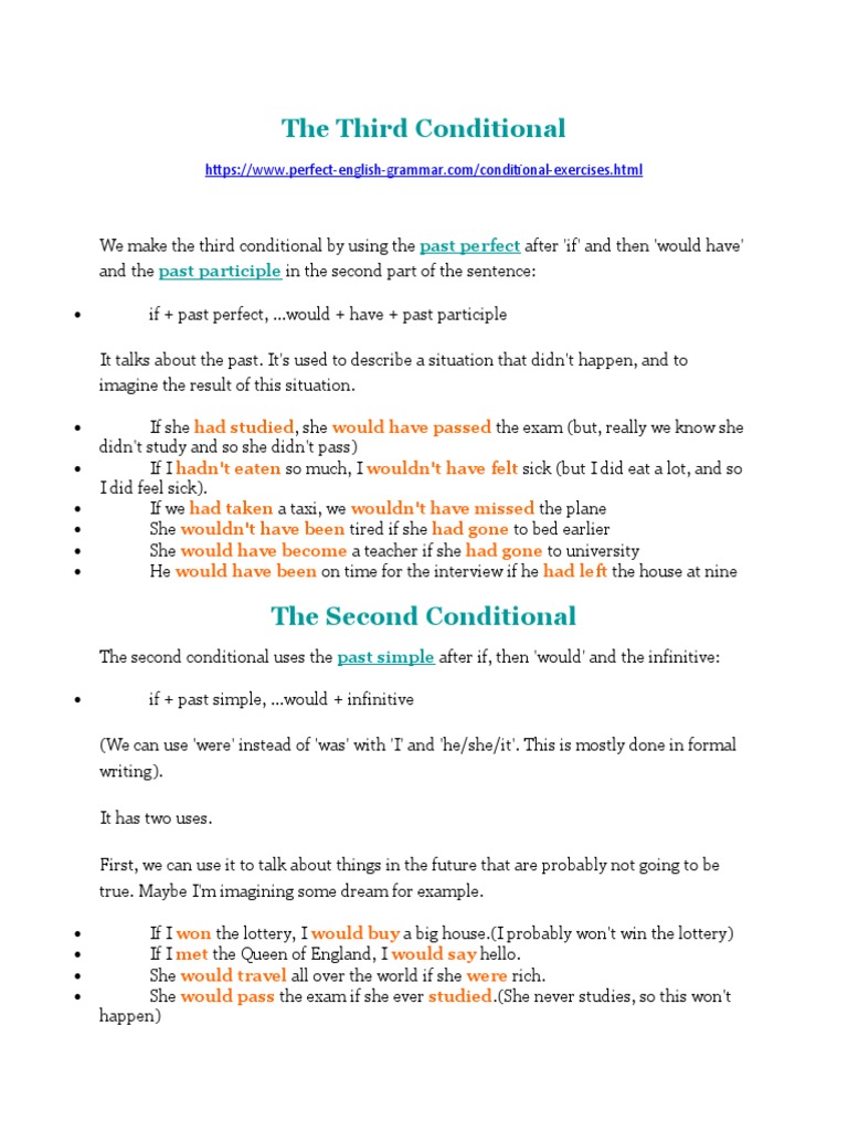 The Third Conditional: Past Perfect Past Participle | PDF | Morphology ...