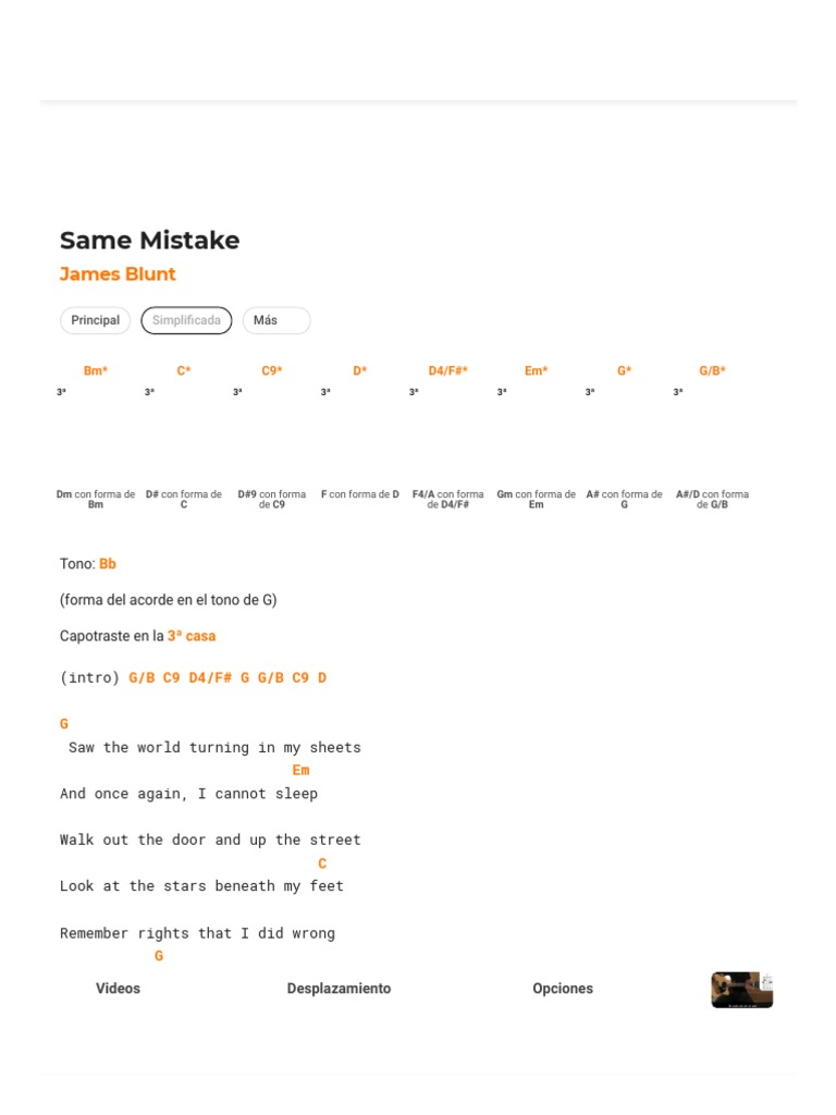 Same Mistake - James Blunt - CIFRA CLUB PDF | PDF