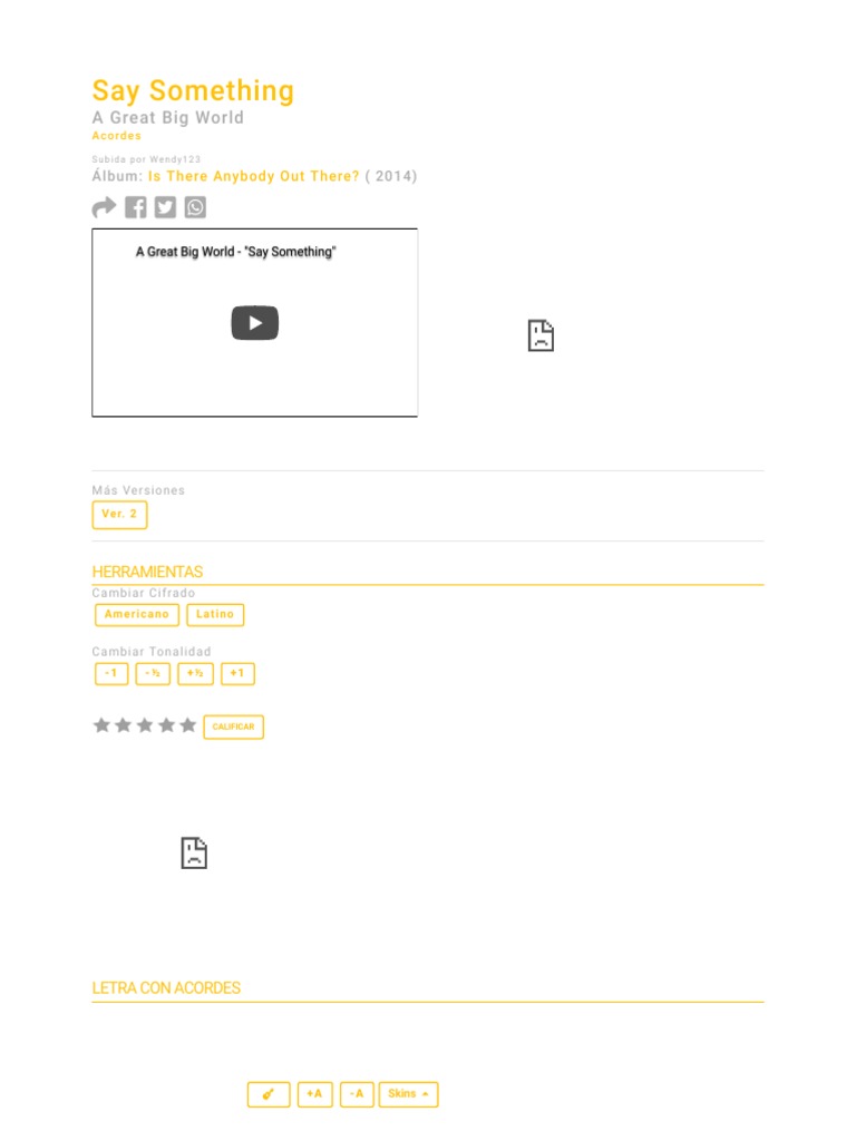 Say Something Chords - A Great Big World | PDF