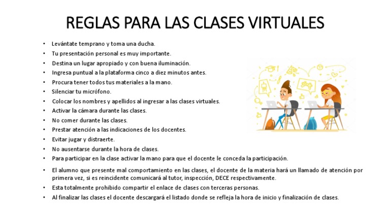 Reglas para Las Clases Virtuales | PDF