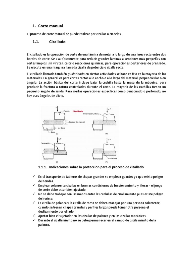 Corte Manual, Cizallado y Cincelado | PDF | Espada | tijeras