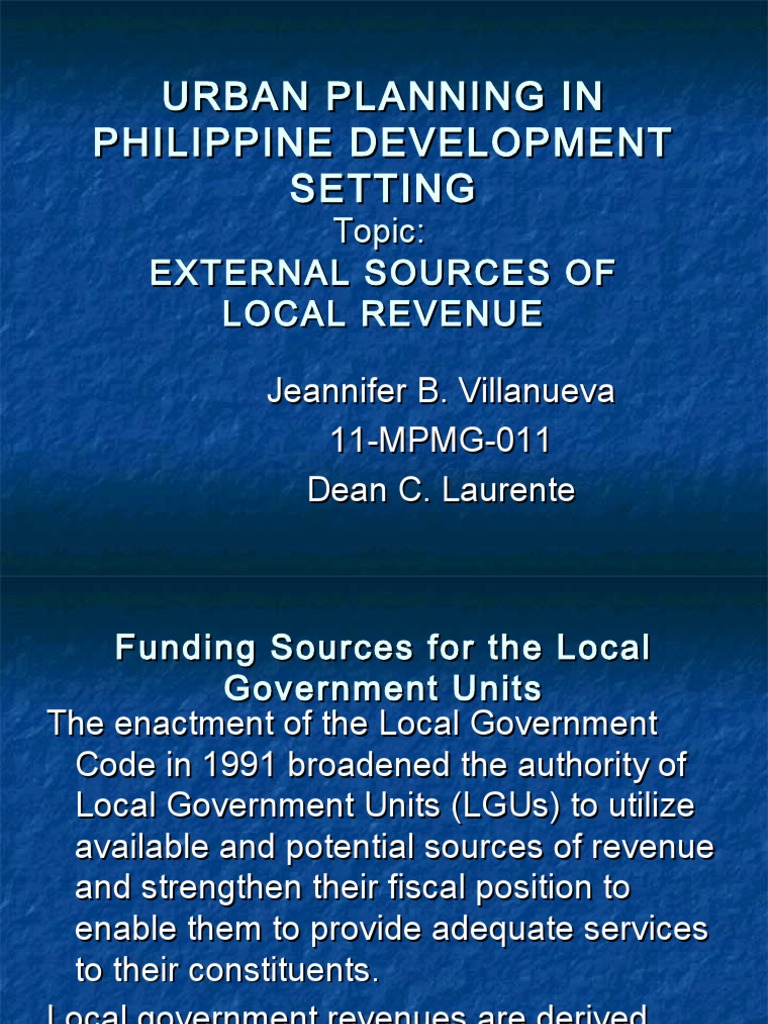 Urban Planning in Philippine Development Setting | PDF | Loans | Credit