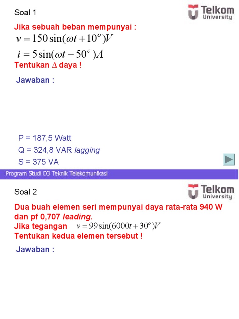 Soal Soal Daya Pada Rangkaian RLC | PDF