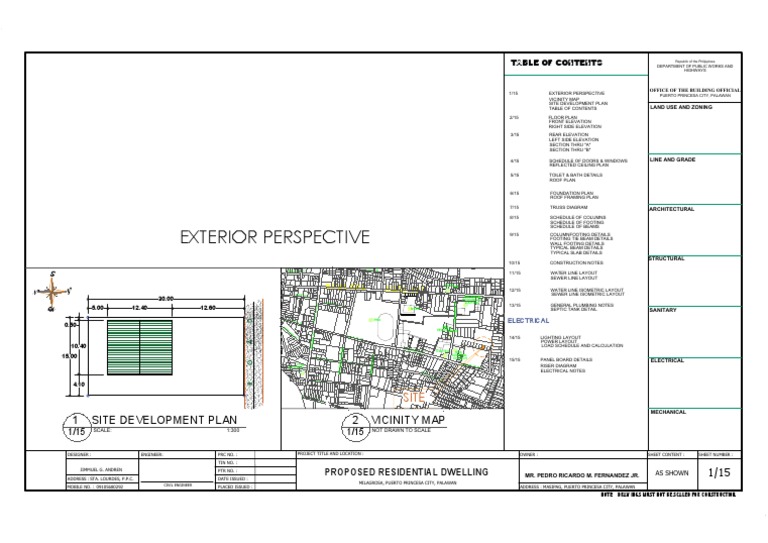 Exterior Perspective: Vicinity Map 2 Site Development Plan 1 | Download Free PDF | Buildings And ...