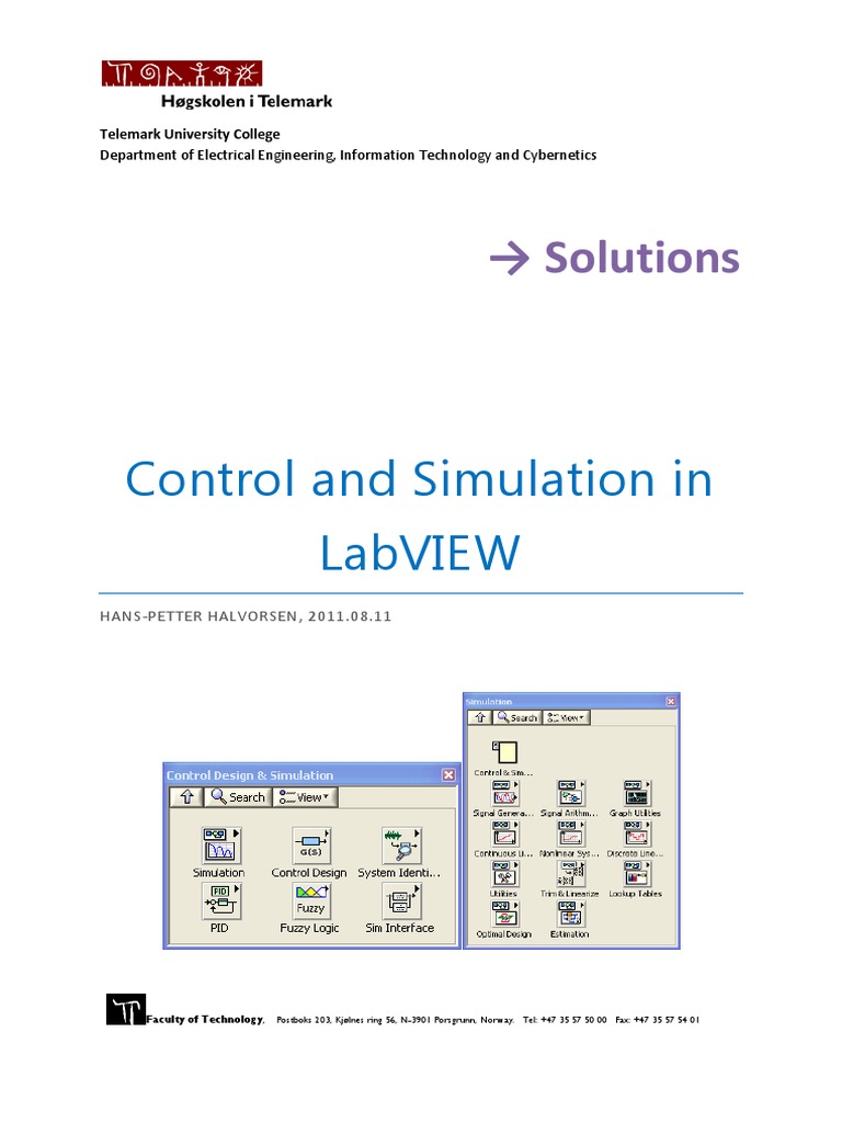 Solutions - Control and Simulation in LabVIEW | PDF | Control Theory ...