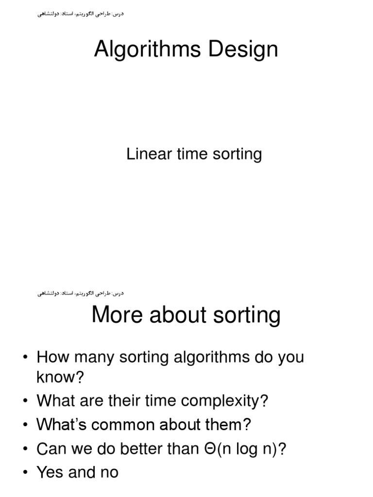 AA-Part09-Linear Time Sorting Algorithms | Download Free PDF | Time ...