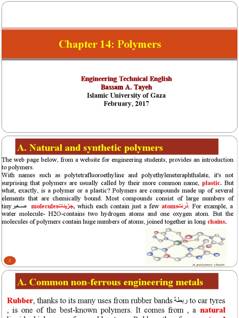 Chapter 14 Polymers | PDF | Plastic | Polymers