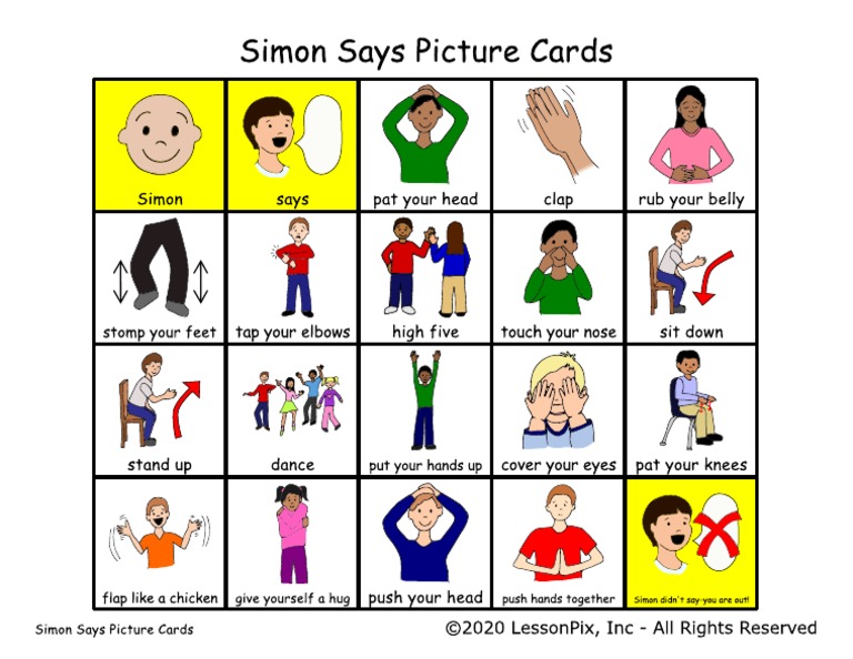 Simon+Says+Picture+Cards-material 9519866 PDF | PDF
