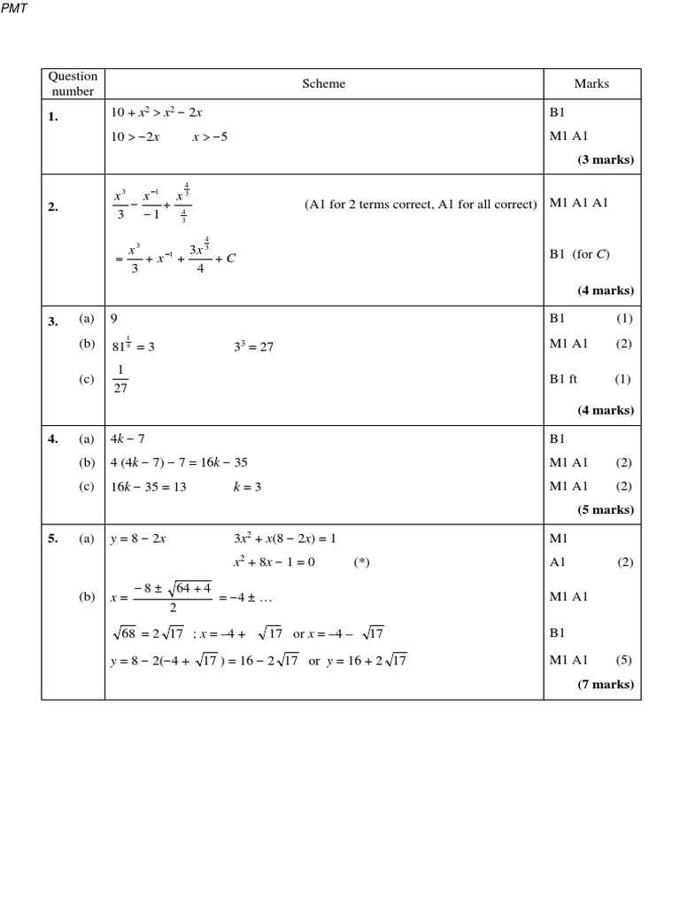 Mock MS - C1 Edexcel | PDF | Mathematical Analysis | Geometry