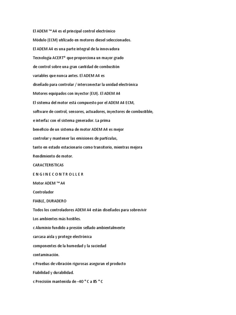 El ADEM 4 | PDF | Inyección de combustible | Electrónica