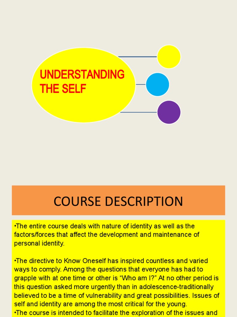 UNDERSTANDING THE SELF - Revised Chapter 1 | PDF | Self | Identity ...
