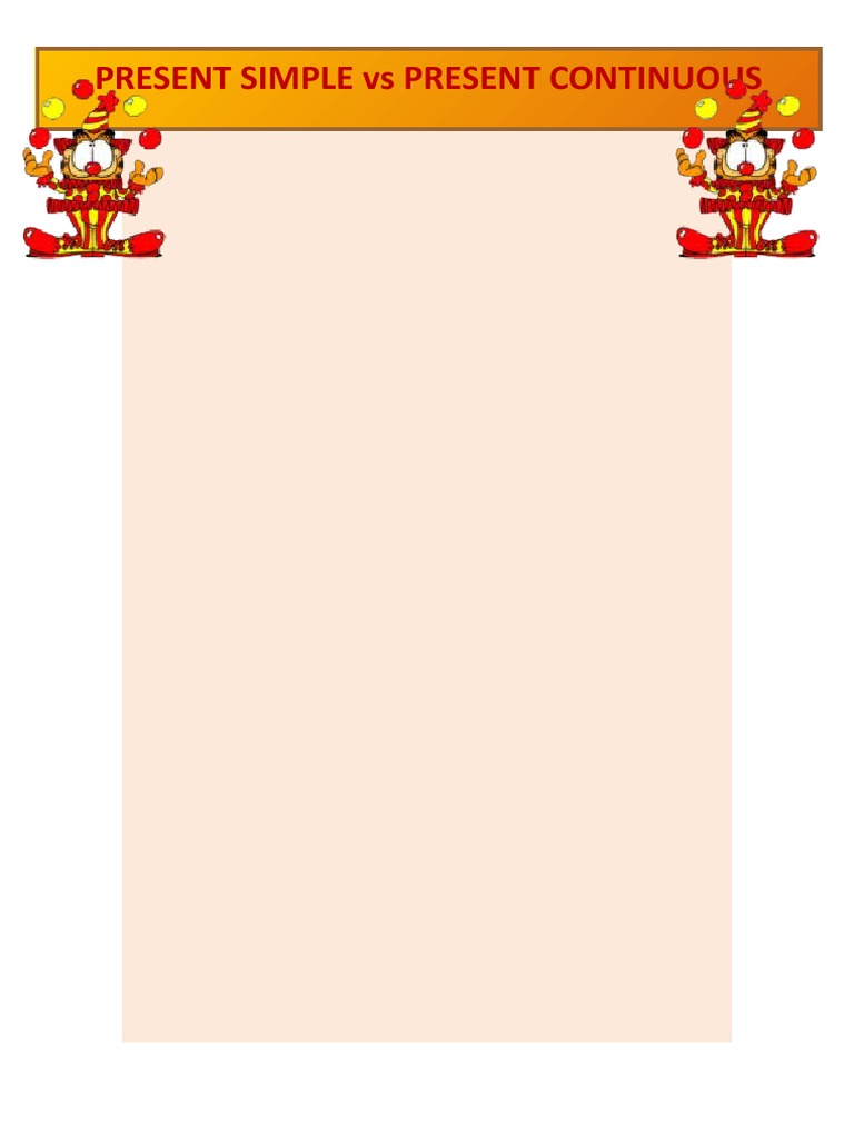 Present Simple Vs Present Continuous | PDF | Morphology | Linguistic Typology