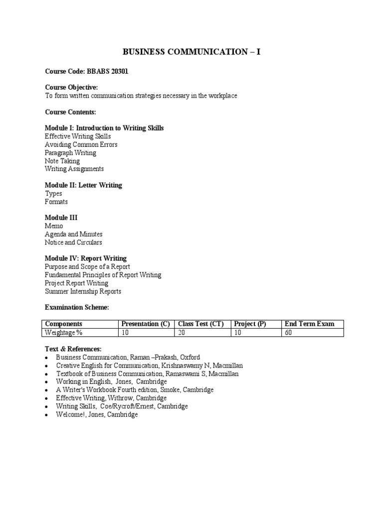 Business Communication Skills Course | PDF
