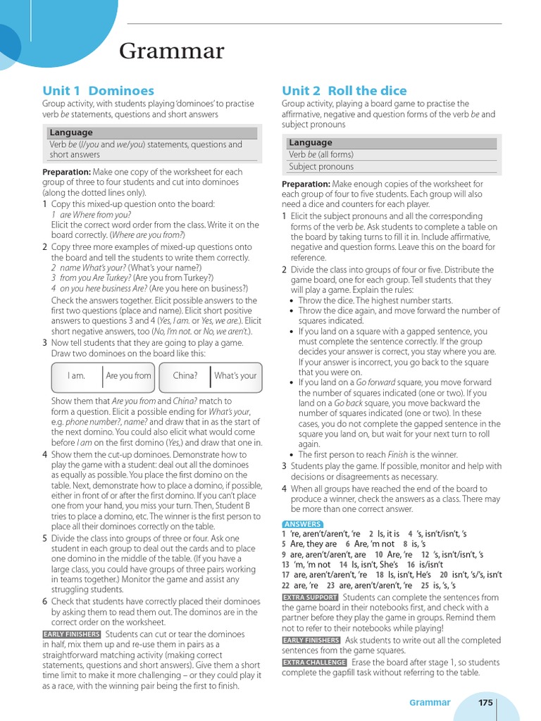 Grammar Photocopiable Activities Teacher's Notes | PDF | Worksheet ...