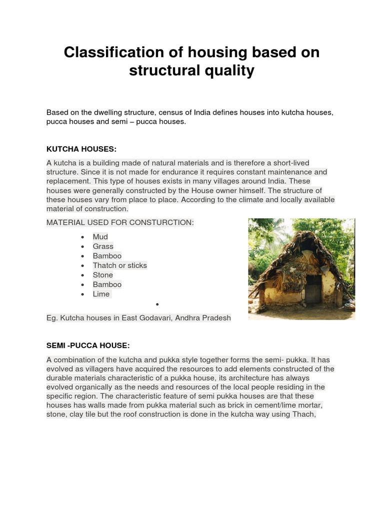 Classification of Housing Based On Structural Quality | PDF
