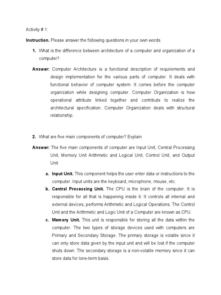 Understanding the Fundamental Components and Organization of the Modern Computer System | PDF ...