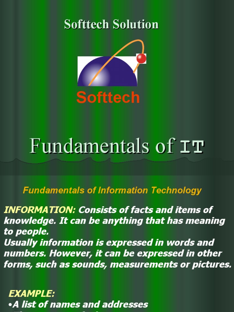 Fundamentals of Information Technology: An Introduction to Computers ...