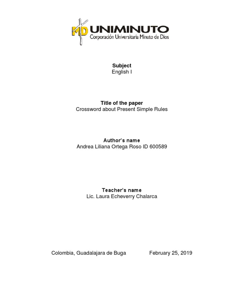 Crossword Present Simple Rules | PDF | Linguistic Typology | Linguistics